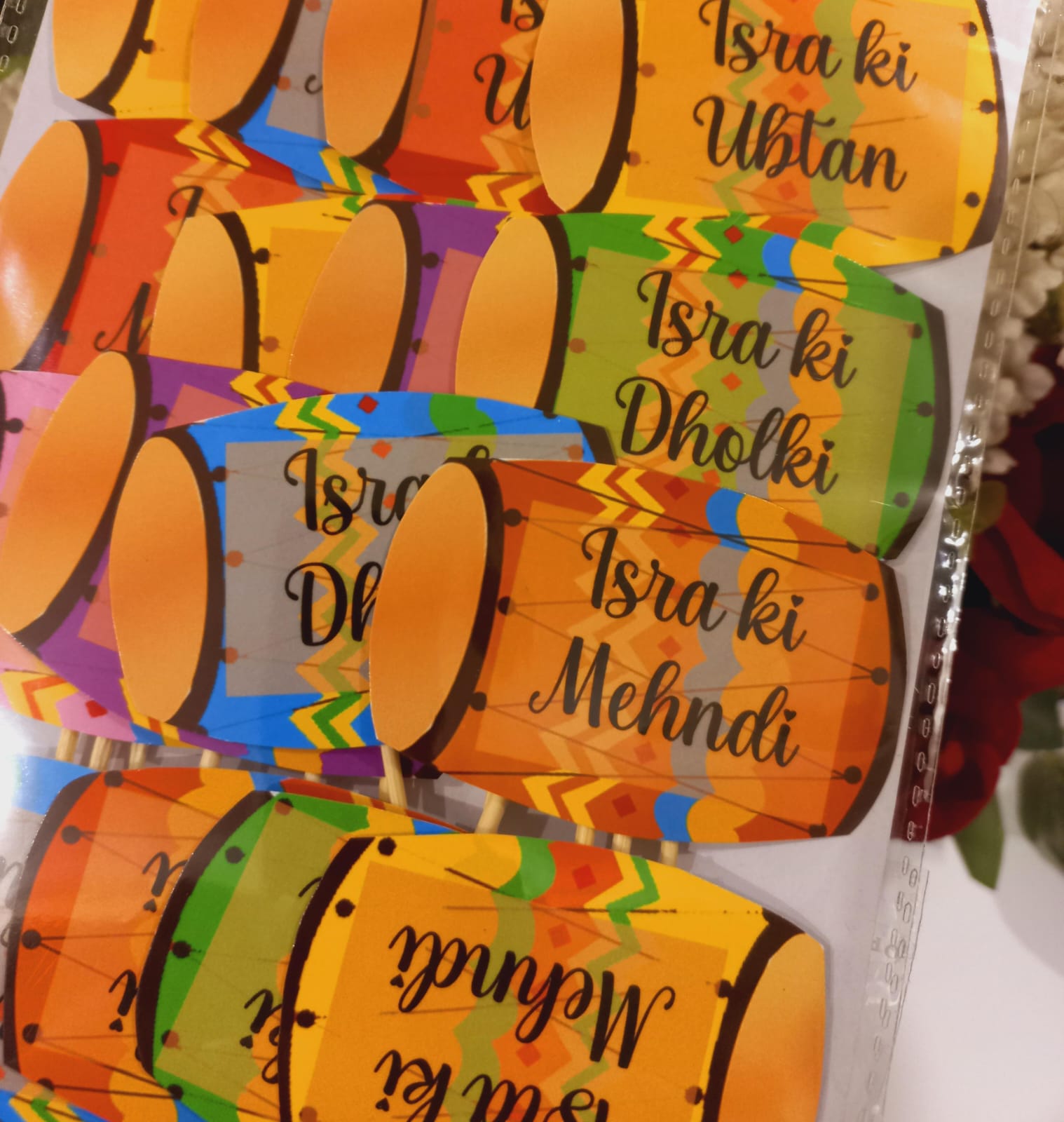 Traditional Mehndi Design /Dholki Theme Methai Toppers – Dabster