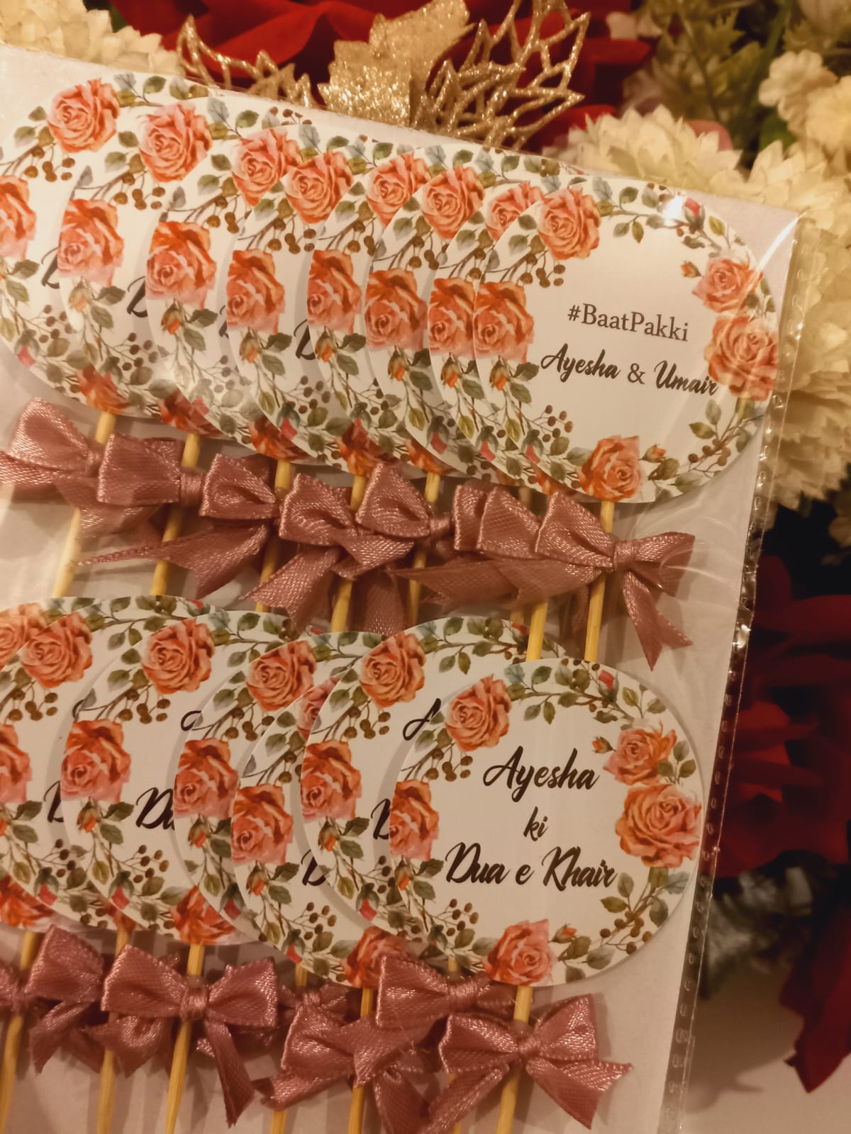 Rustic Floral Baat Pakki Methai Toppers/ Sweet Toppers – Dabster